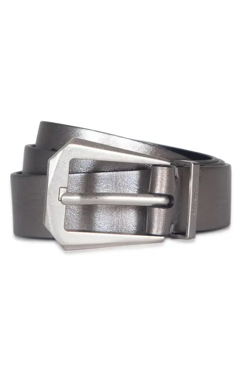 ALLSAINTS Metallic Leather Western Belt - Gunmetal