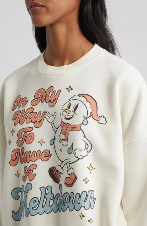 VINYL ICONS Meltdown Snowman Graphic Sweatshirt