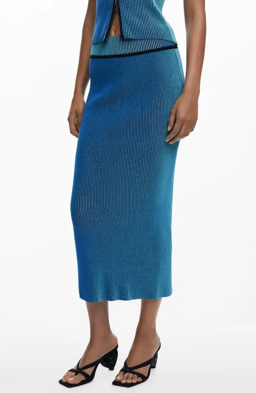 Desigual Ribbed Column Midi Skirt