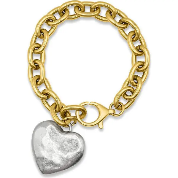 BOWOOD LANE Heart Charm Chain Bracelet - Gold/silver Heart