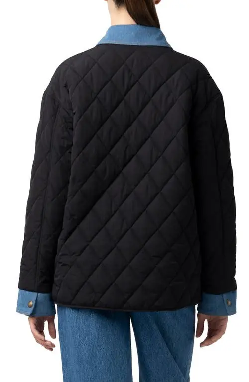 Blanknyc Quilted Barn Jacket With Denim Trim