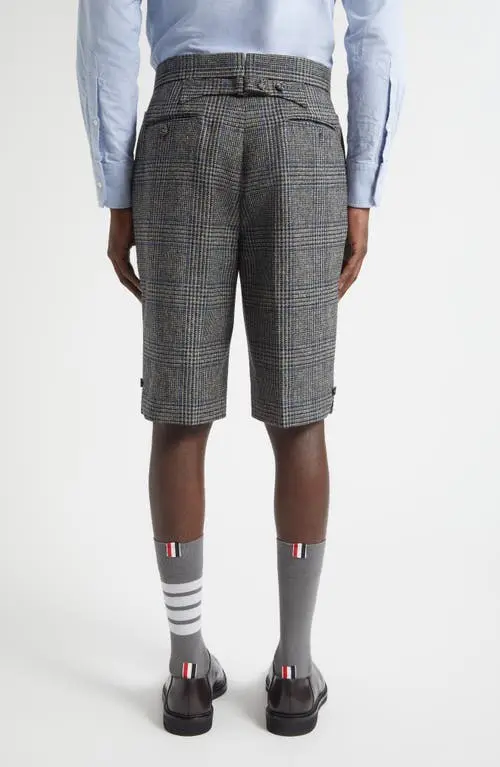 Thom Browne Prince Of Wales Plaid Tweed Tailored Shorts - Medium Grey