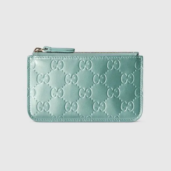 Gucci Gg Emblem Key Pouch - Blue