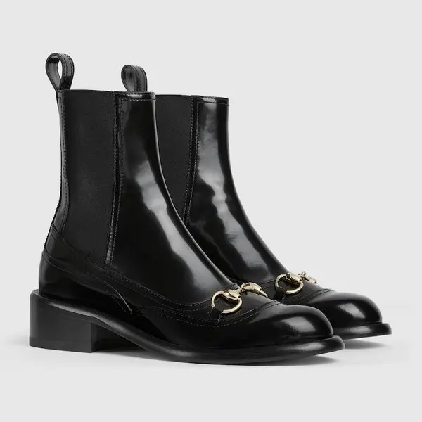 Gucci Horsebit Patent Leather Boots