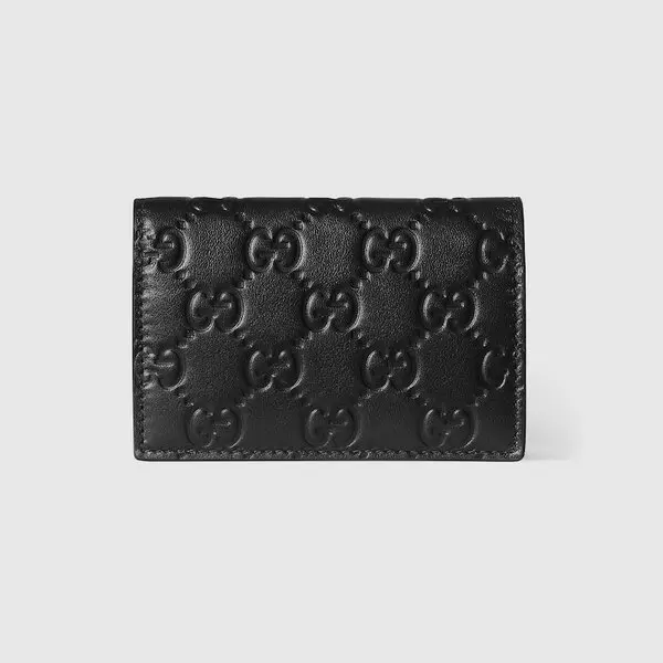 Gucci Gg Emblem Card Case - Black