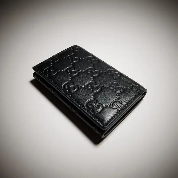Gucci Gg Emblem Card Case Leather - Black
