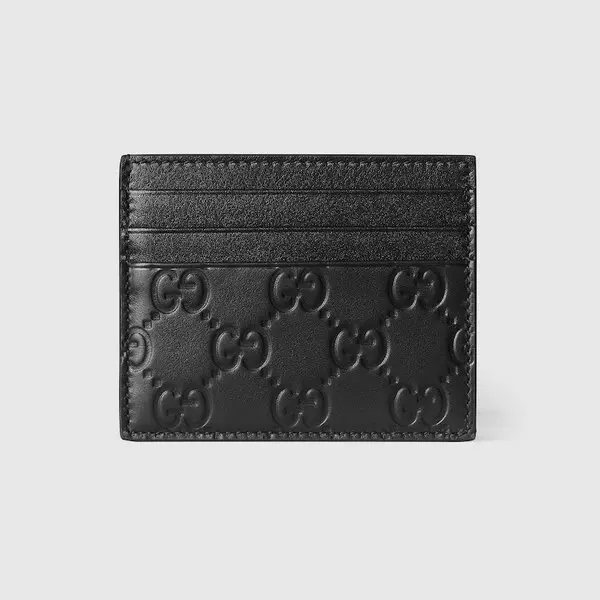 Gucci Gg Emblem Card Case - Black