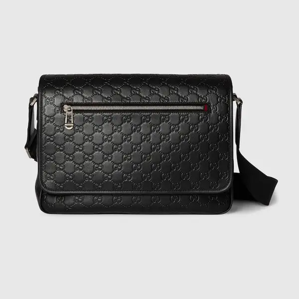 Gucci Gg Emblem Medium Crossbody Bag - Black