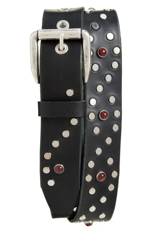 Our Legacy Vortex Studded Leather Belt - Slow Black Arid Bull Hide