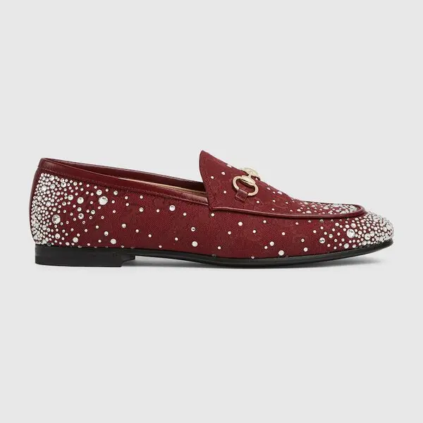 Gucci Gg Crystal Jordaan Loafer - Bordeaux