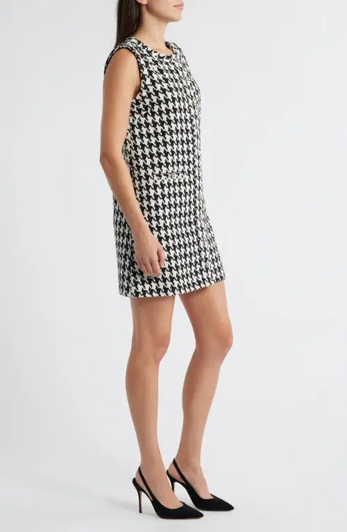 ZOE AND CLAIRE Houndstooth Check Shift Mini Dress