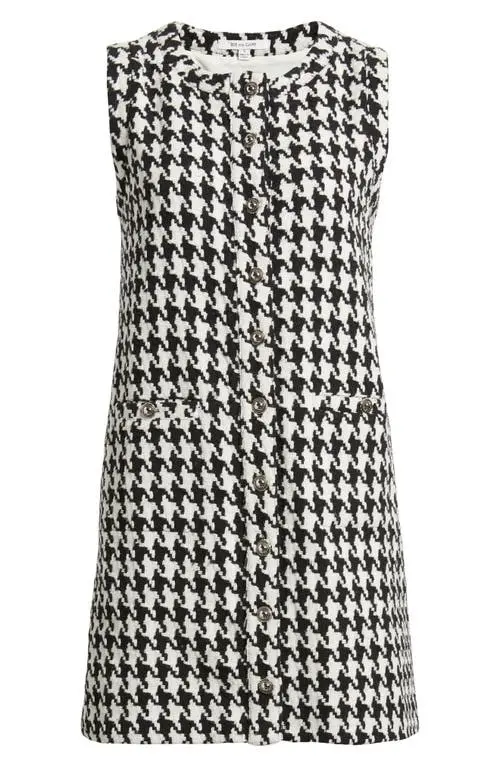 ZOE AND CLAIRE Houndstooth Check Shift Mini Dress