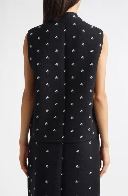 RIER Walker Floral Embroidered Wool Vest