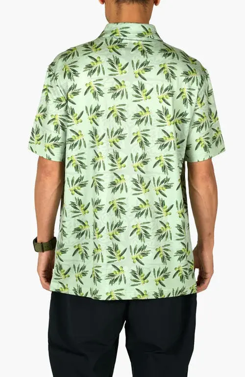 VAST Peace In The Middle Aqua Terra Performance Polo - Olive