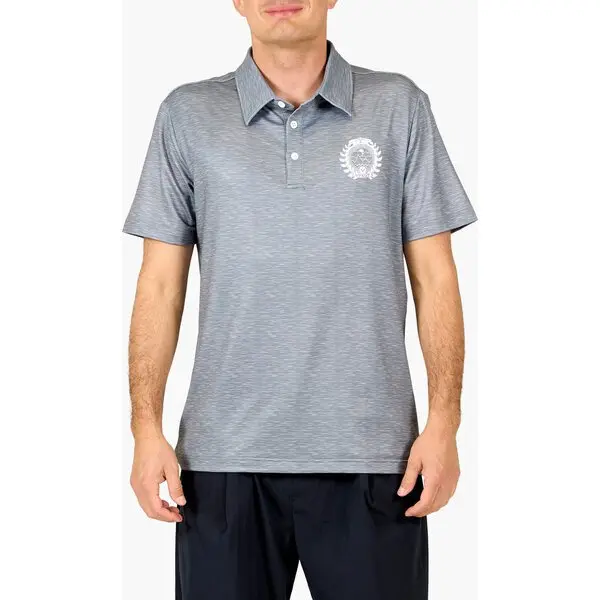 VAST Between Waves Aqua Terra Performance Polo - Heather Grey