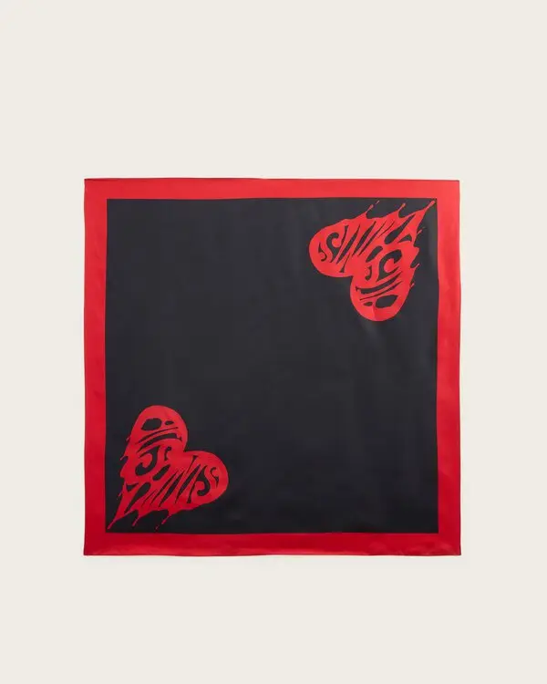 ALLSAINTS Marley Silk Square Scarf - Black