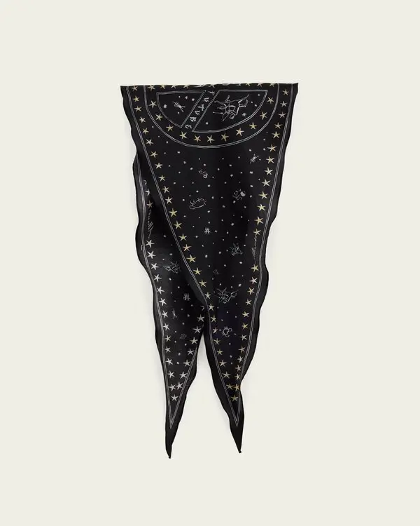 ALLSAINTS Jett Silk Skinny Scarf - Black