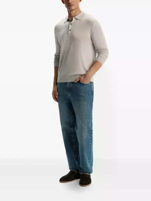 12 STOREEZ Buttoned Polo Shirt - Grey