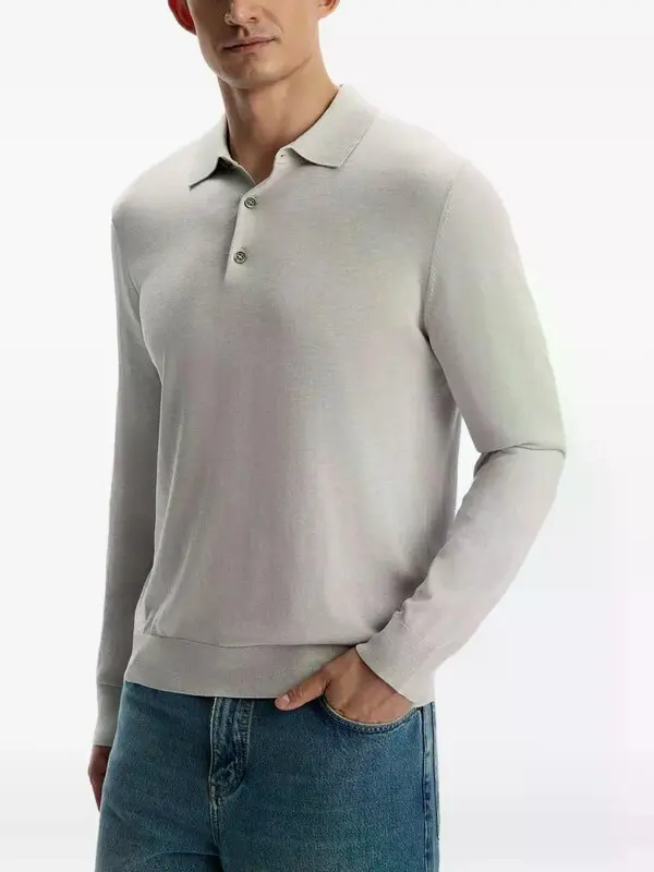 12 STOREEZ Buttoned Polo Shirt - Grey
