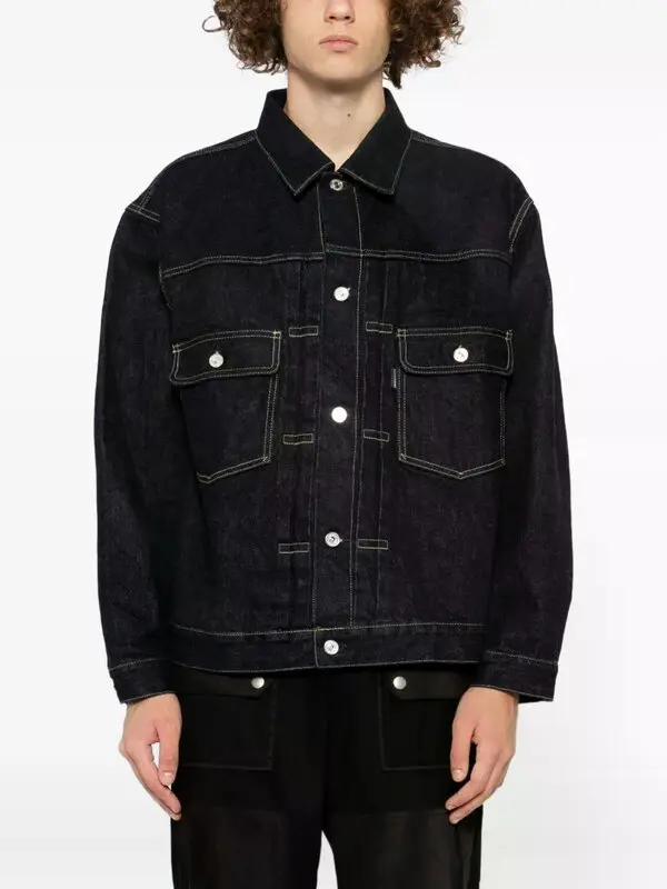 MASTERMIND WORLD Logo-print Denim Trucker Jacket