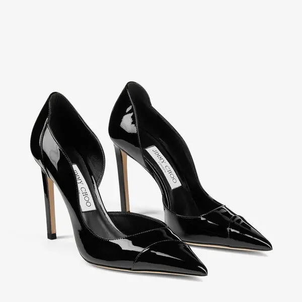 JIMMY CHOO Brigitte 100 Patent Leather Pumps - Black