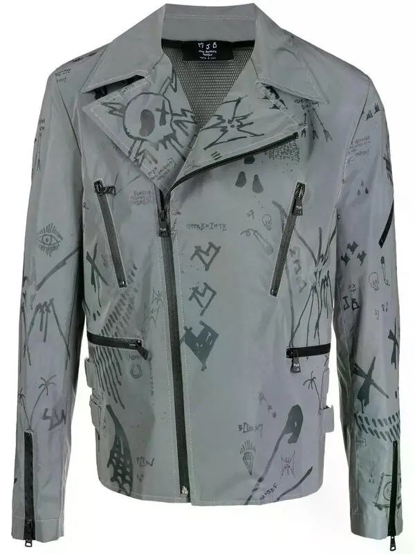 MJB - MARC JACQUES BURTON Graffiti-print Biker Jacket