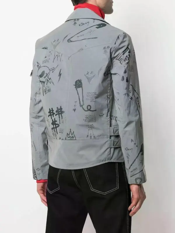 MJB - MARC JACQUES BURTON Graffiti-print Biker Jacket