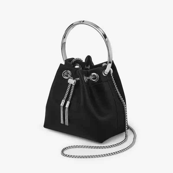 JIMMY CHOO Bon Bon Satin Handbag With Metal Handle