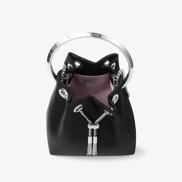 JIMMY CHOO Bon Bon Satin Handbag With Metal Handle