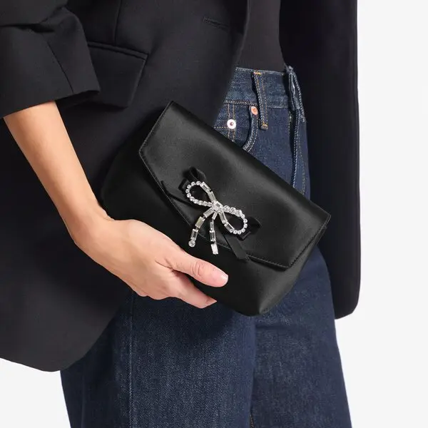 JIMMY CHOO Soft Bow Mini Bag - Black