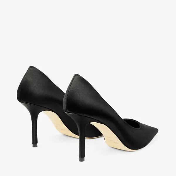 JIMMY CHOO Love 85 Satin Pumps - Black
