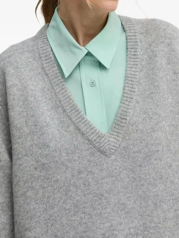 HERSKIND V-neck Ribbed Sweater