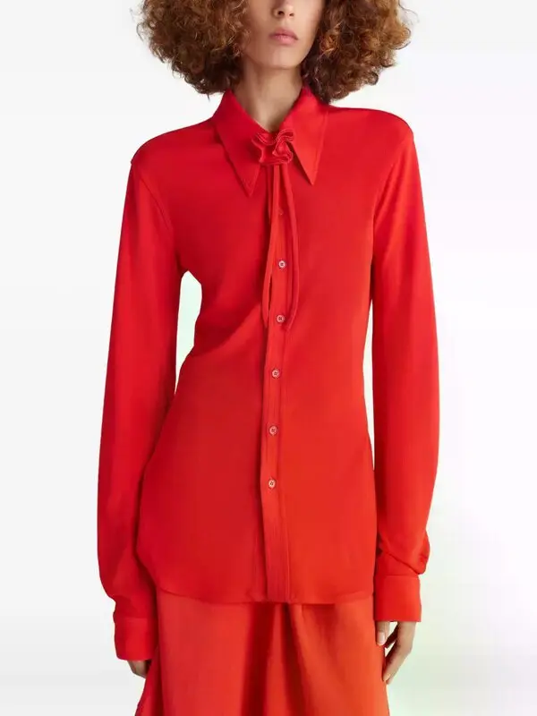 LEMAIRE Neck-cord Long-sleeve Shirt - Red
