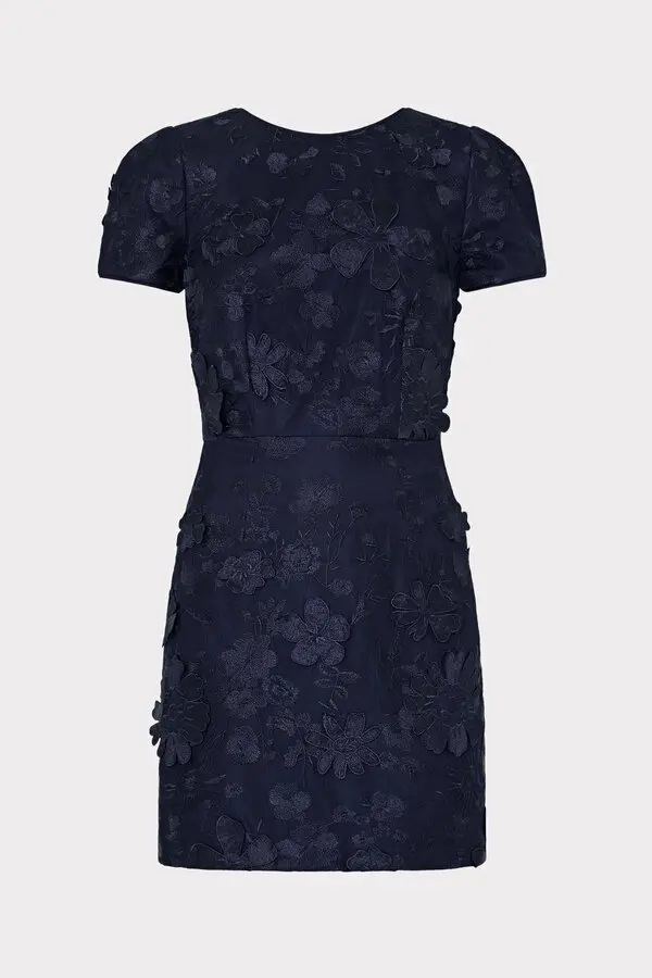 MILLY Floral Embroidered Mini Dress