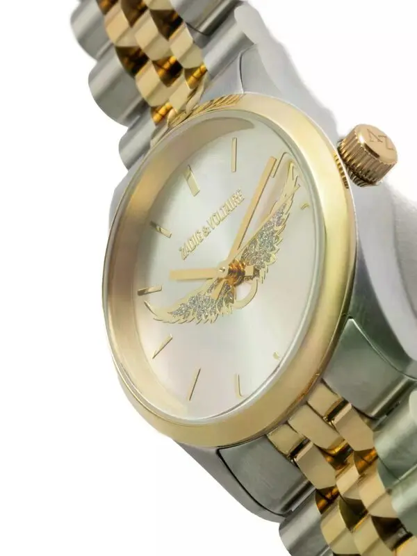 Zadig&Voltaire Quartz Movement Watch With Gold-tone Bezel And Stainless Steel Bracelet