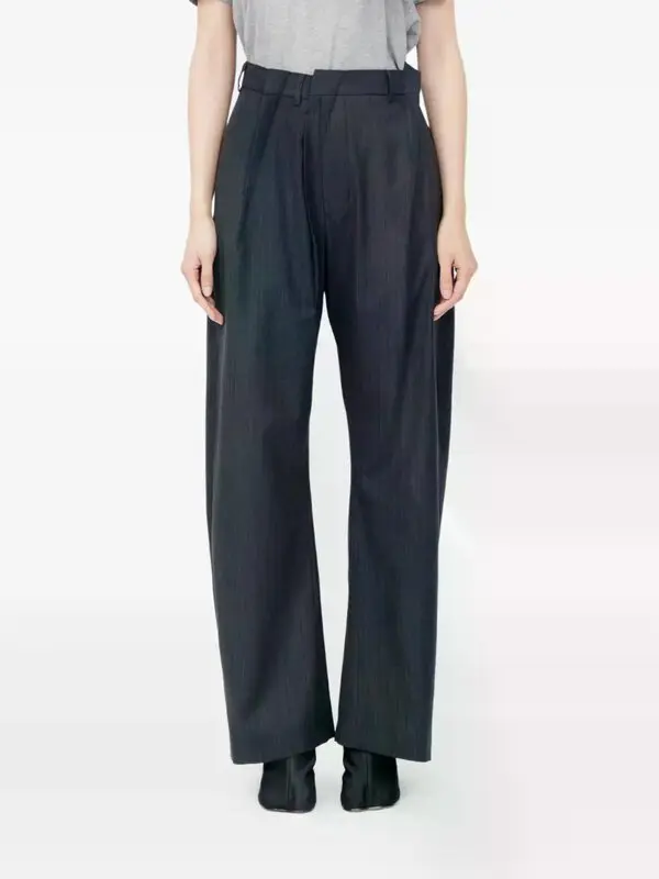 MAISON MARGIELA Pinstripe Pleated Trousers - Grey