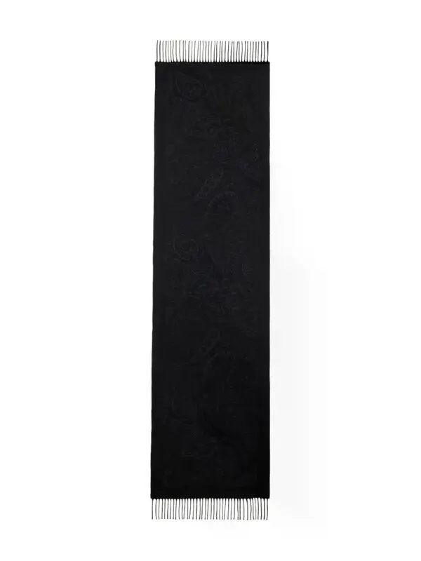 Etro Jacquard Floral Paisley-motif Scarf - Black