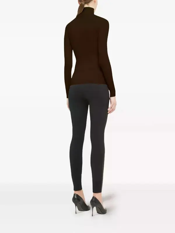 Wolford Fine-ribbed Merino Wool Turtleneck Top