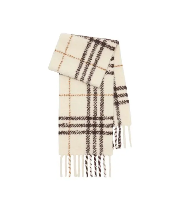 Burberry - Check Alpaca Wool Blend Bouclé Scarf