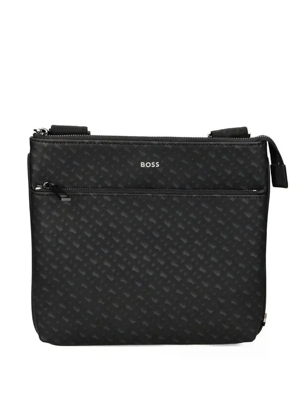 Hugo Boss Monogram Messenger Bag - Black