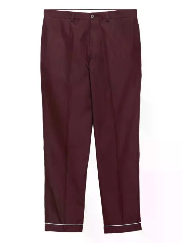 Prada Piped-trim Cotton Trousers