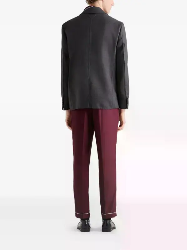 Prada Piped-trim Cotton Trousers
