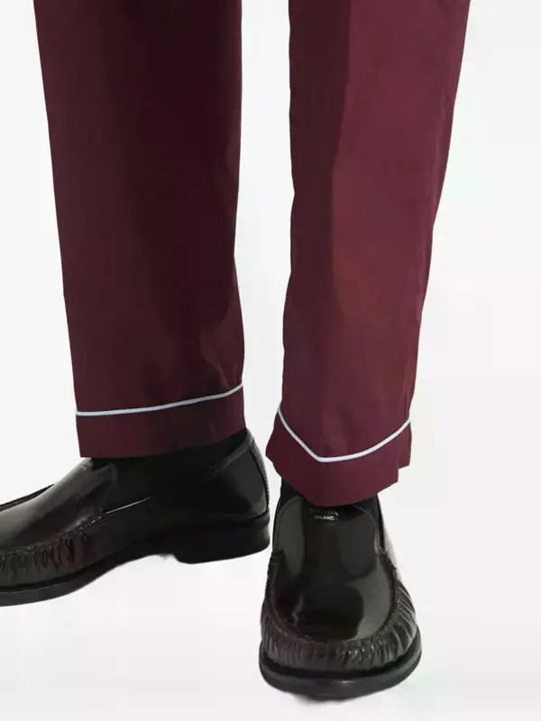 Prada Piped-trim Cotton Trousers
