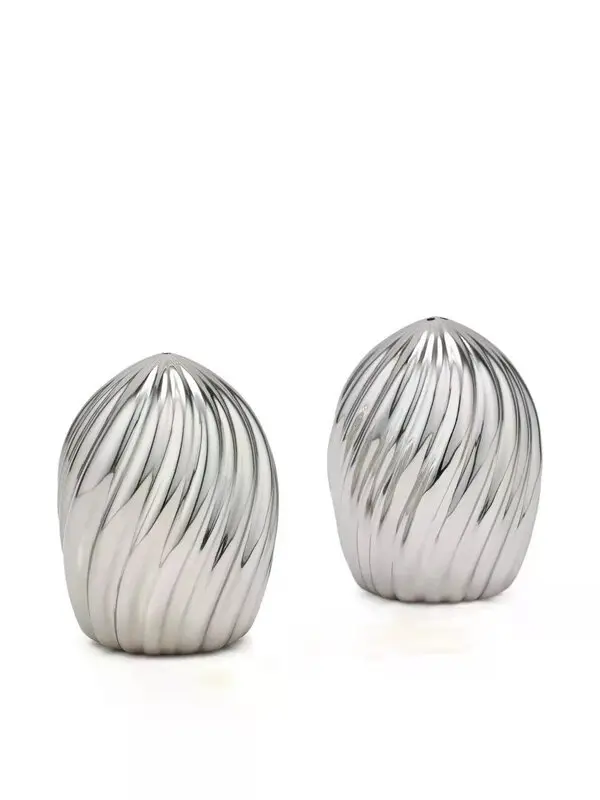 L'Objet Ripple Spice Jewels Salt & Pepper Shakers - Silver