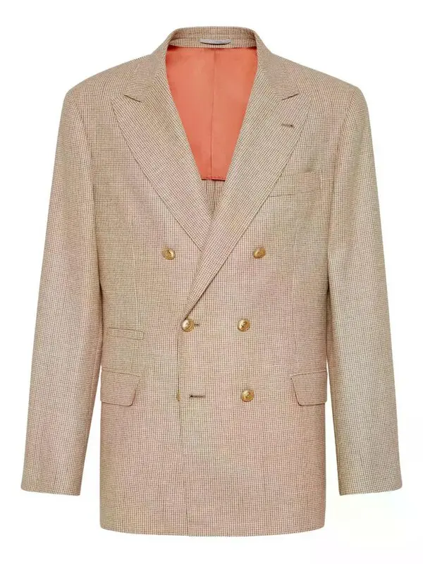 Brunello Cucinelli Double-breasted Houndstooth Blazer