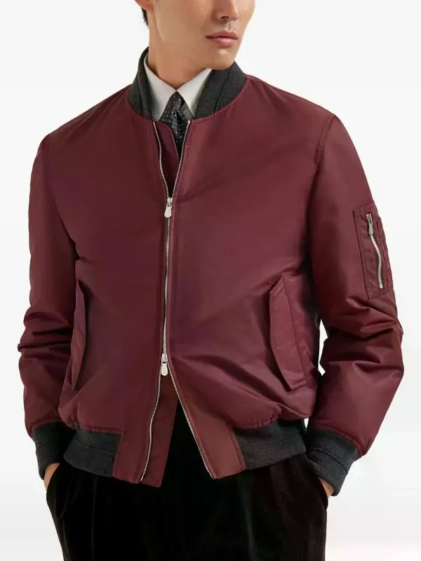 Brunello Cucinelli Padded Bomber Jacket - Red