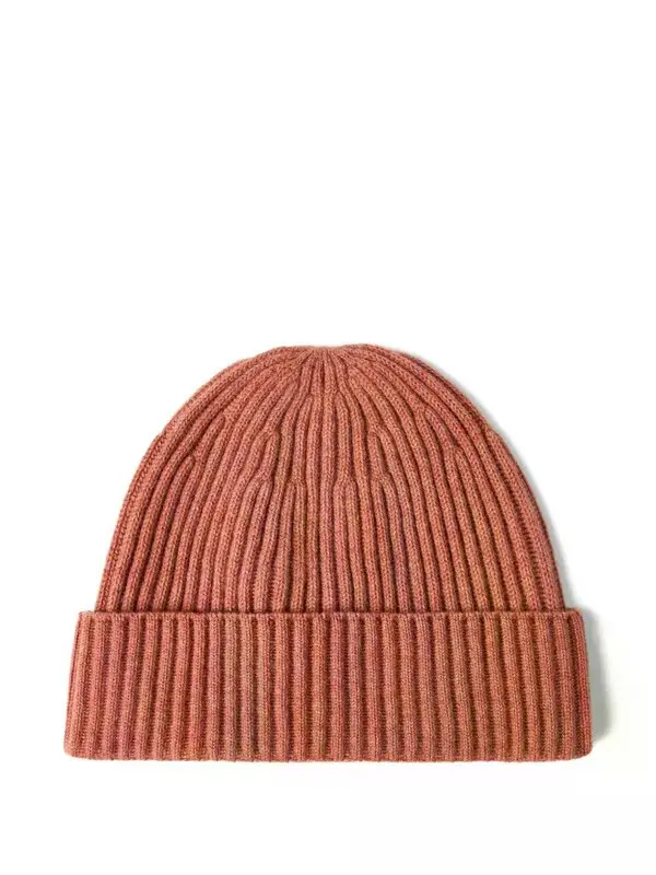 Brunello Cucinelli Ribbed Cashmere Beanie - Orange
