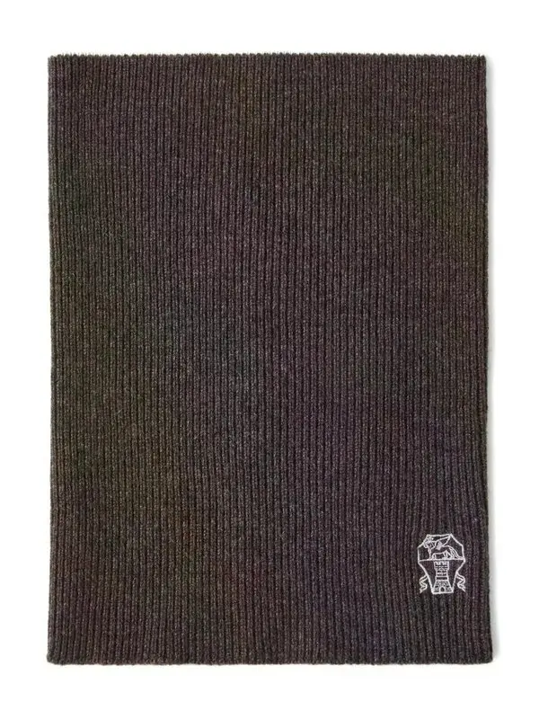 Brunello Cucinelli Ribbed Logo-embroidered Neck Warmer - Brown