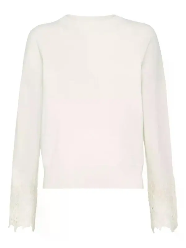 Brunello Cucinelli Lace-cuffs Sweater - Neutrals