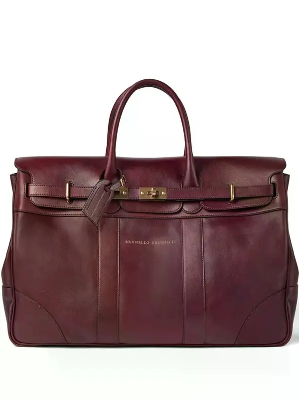 Brunello Cucinelli Weekender Luggage Bag - Red